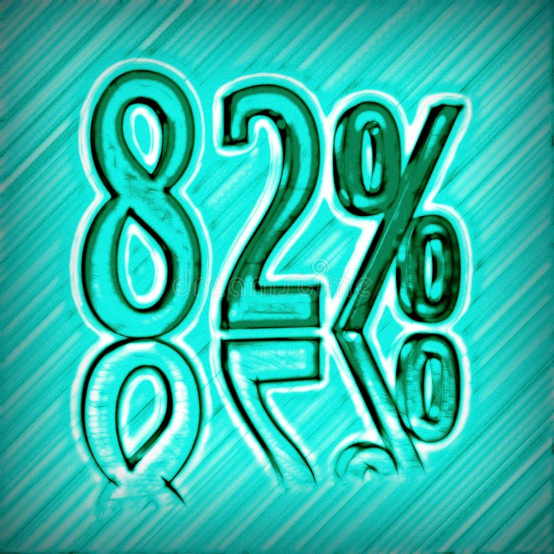 82 , 82 Percent As a 3D Illustration, 3D Rendering Stock Illustration ...