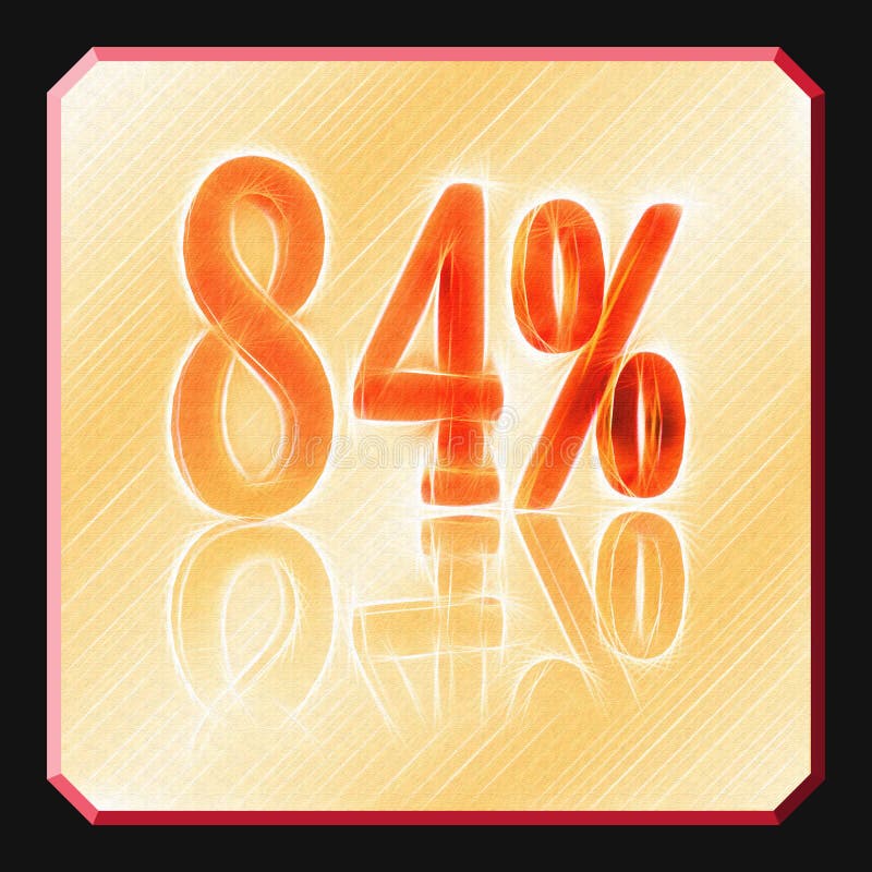 84 , 84 Percent As a 3D Illustration, 3D Rendering Stock Illustration ...