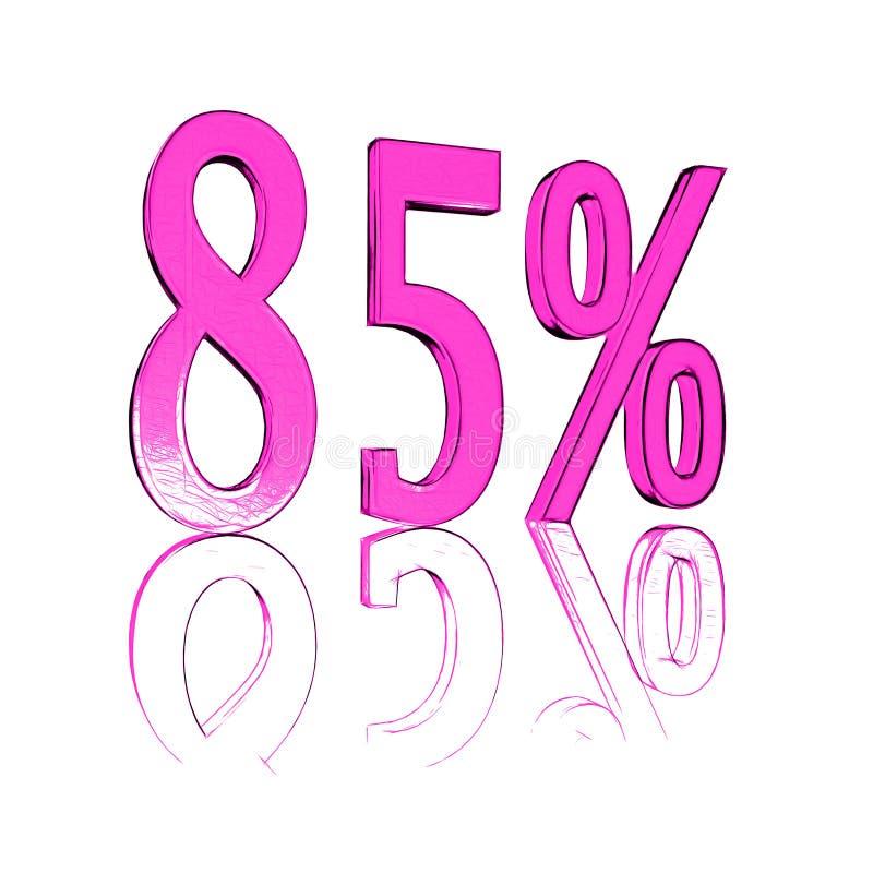 85 , 85 Percent As a 3D Illustration, 3D Rendering Stock Illustration ...