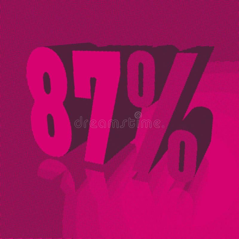 87 , 87 Percent As a 3D Illustration, 3D Rendering Stock Illustration ...