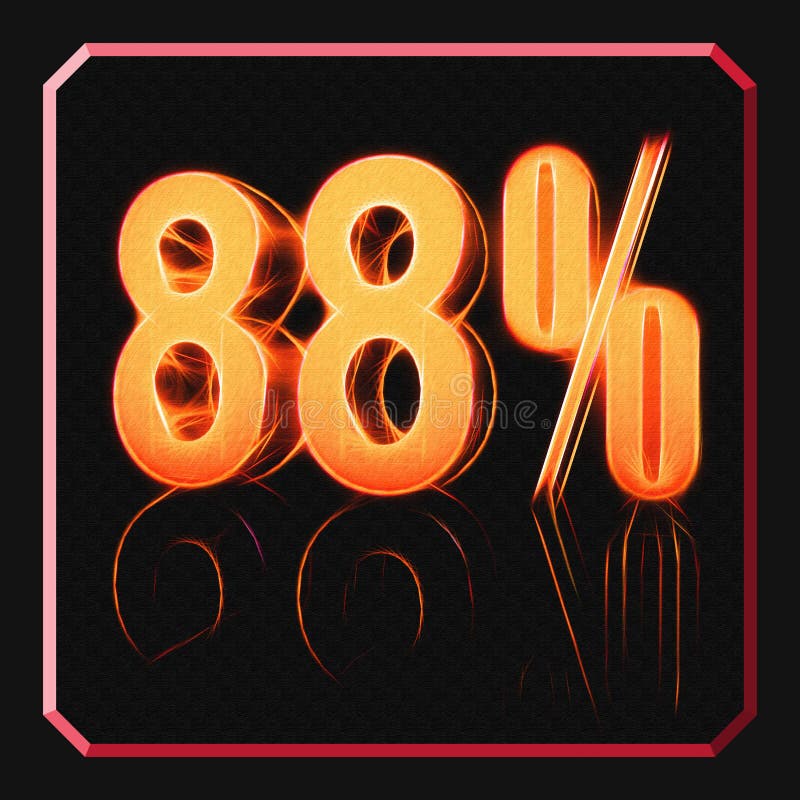 88 , 88 Percent As a 3D Illustration, 3D Rendering Stock Illustration ...