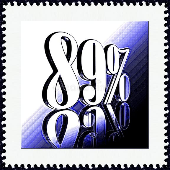 89 , 89 Percent As a 3D Illustration, 3D Rendering Stock Illustration ...