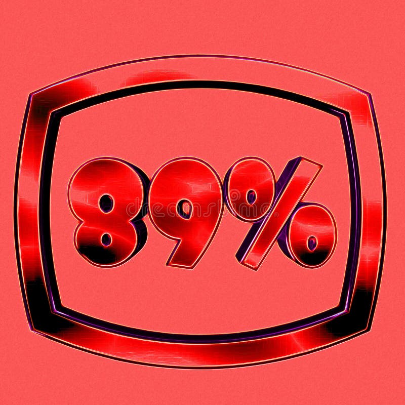 89 , 89 Percent As a 3D Illustration, 3D Rendering Stock Illustration ...