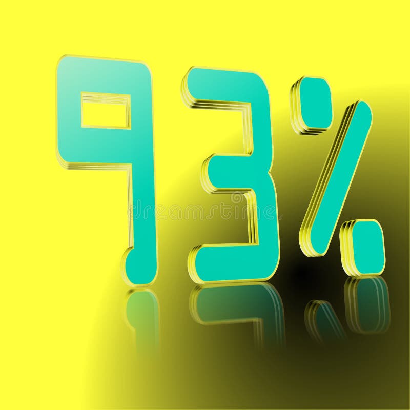 93 , 93 Percent As a 3D Illustration, 3D Rendering Stock Illustration ...
