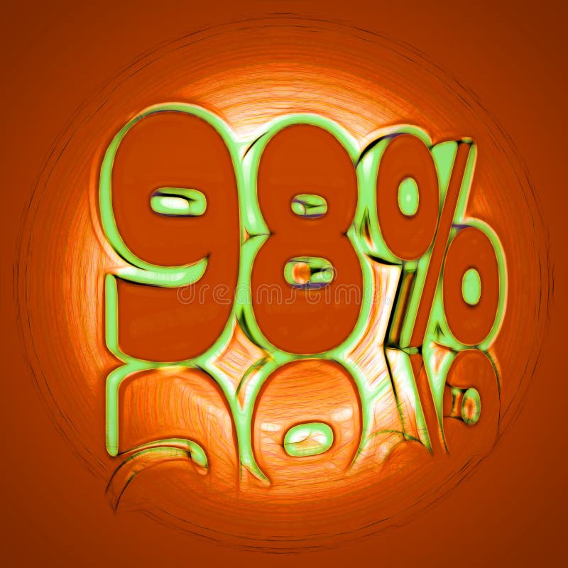 98 , 98 Percent As a 3D Illustration, 3D Rendering Stock Illustration ...