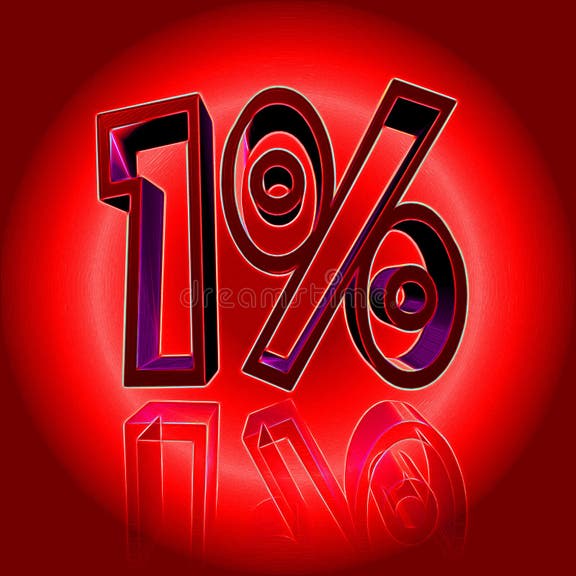 1 , 1 Percent As a 3D Illustration, 3D Rendering Stock Illustration ...