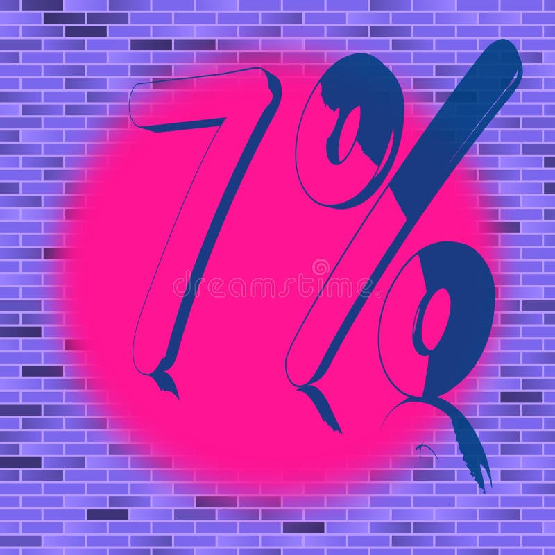 7 , 7 Percent As a 3D Illustration, 3D Rendering Stock Illustration ...