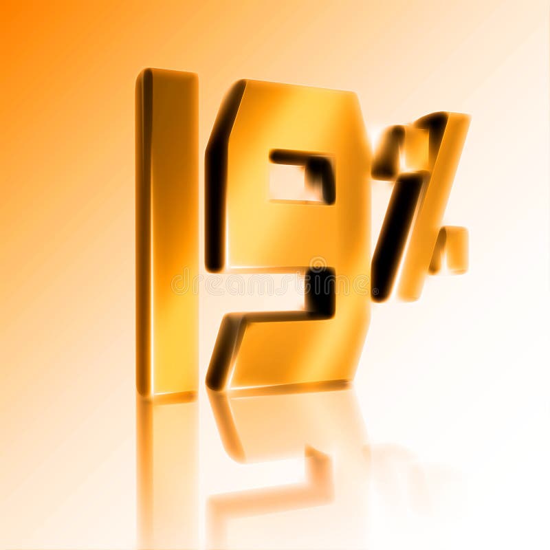 19 , 19 Percent As a 3D Illustration, 3D Rendering Stock Illustration ...