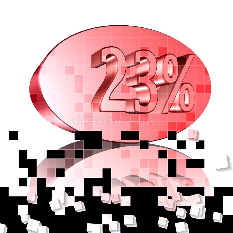23 , 23 Percent As a 3D Illustration, 3D Rendering Stock Illustration ...