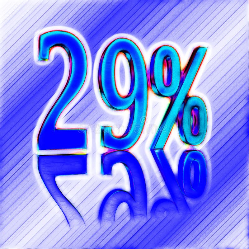 29 , 29 Percent As a 3D Illustration, 3D Rendering Stock Illustration ...