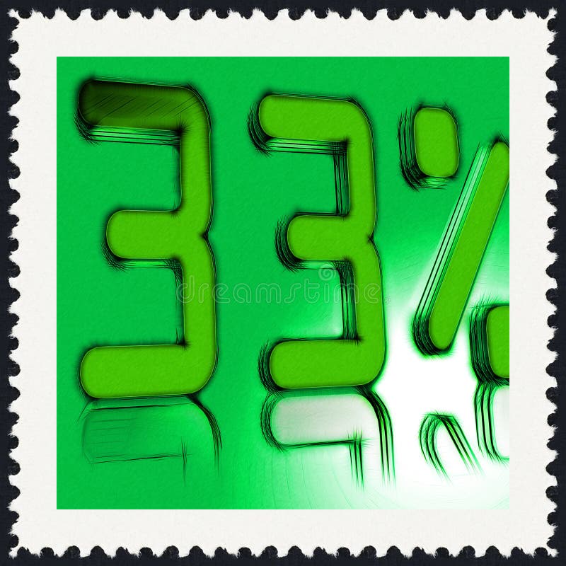 33 , 33 Percent As a 3D Illustration, 3D Rendering Stock Illustration ...