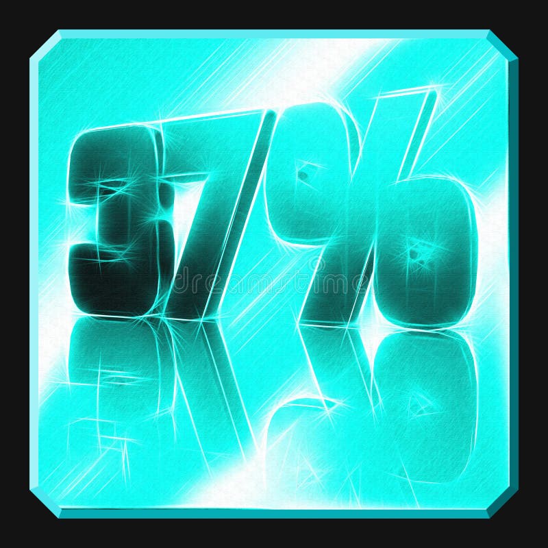 37 , 37 Percent As a 3D Illustration, 3D Rendering Stock Illustration ...