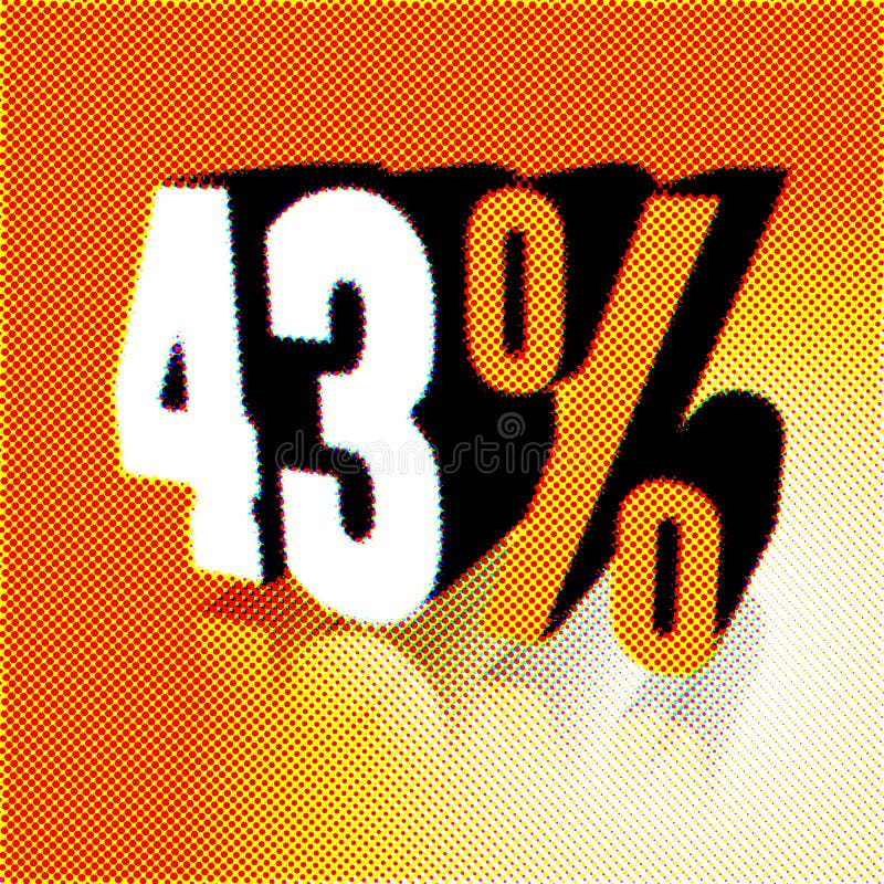 43 , 43 Percent As a 3D Illustration, 3D Rendering Stock Illustration ...