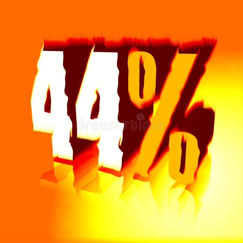 44 , 44 Percent As a 3D Illustration, 3D Rendering Stock Illustration ...