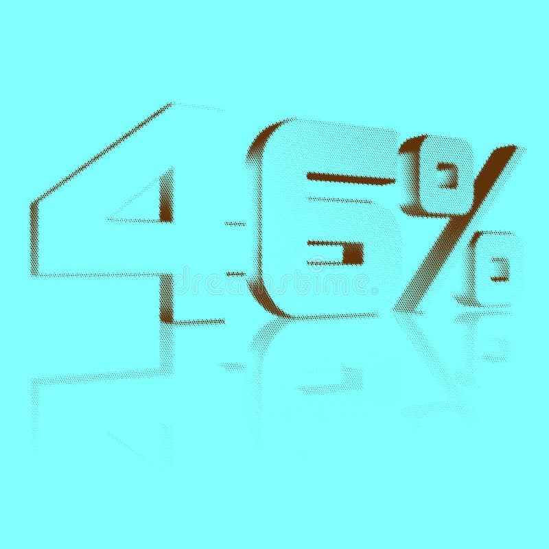 46 , 46 Percent As a 3D Illustration, 3D Rendering Stock Illustration ...