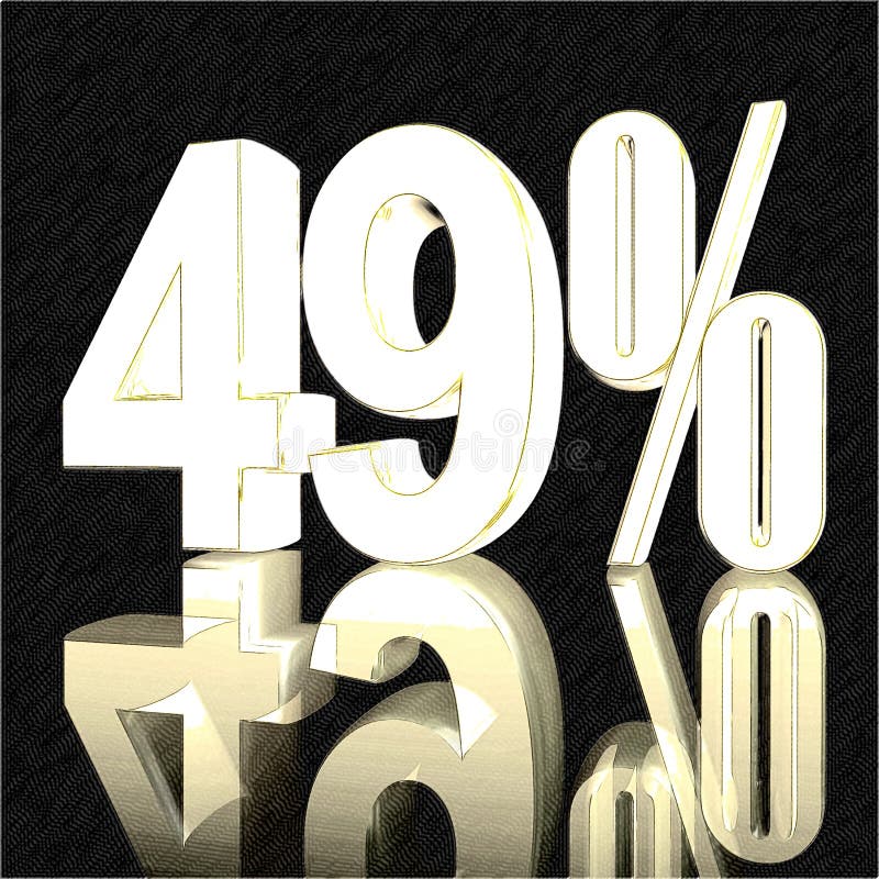 49 , 49 Percent As a 3D Illustration, 3D Rendering Stock Illustration ...