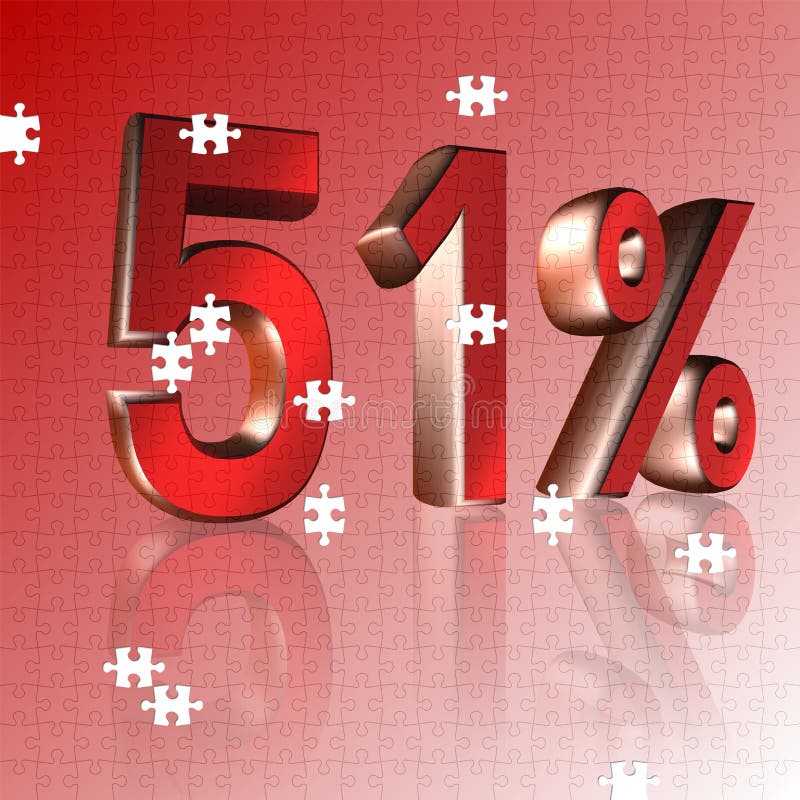 51 , 51 Percent As a 3D Illustration, 3D Rendering Stock Illustration ...