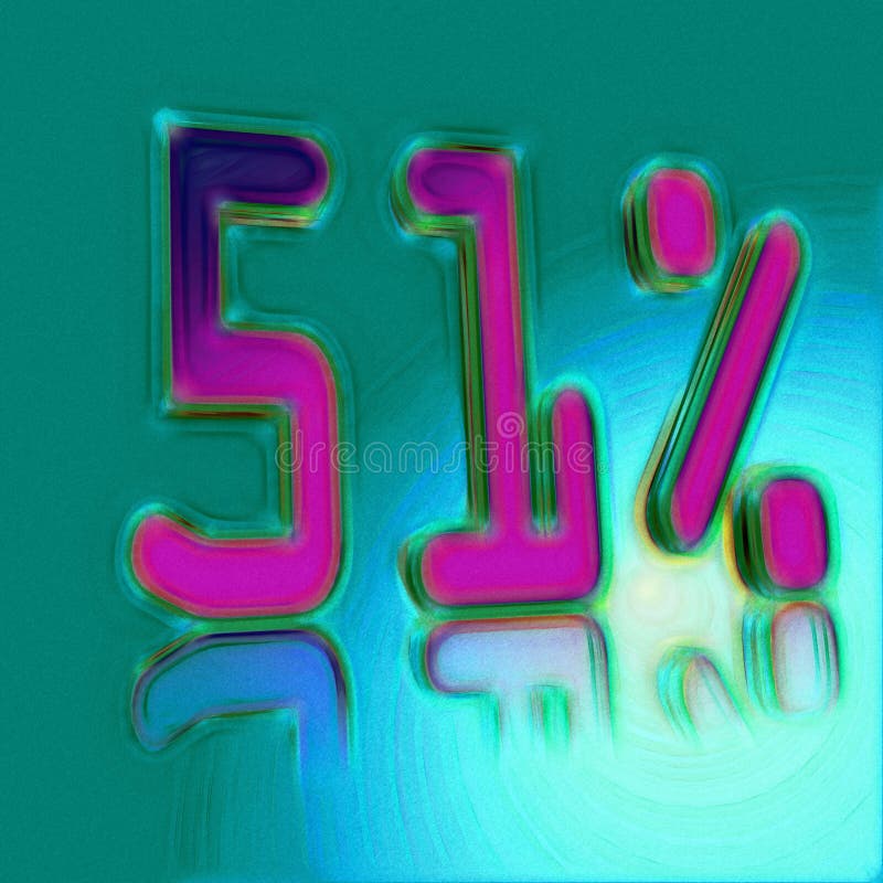 51 , 51 Percent As a 3D Illustration, 3D Rendering Stock Illustration ...