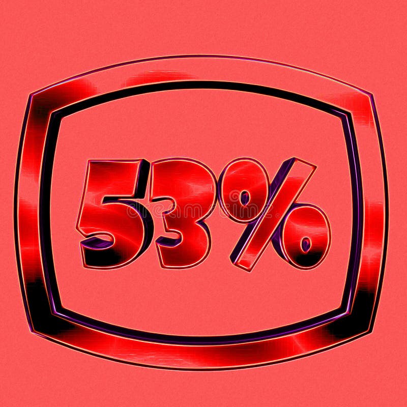 53 , 53 Percent As a 3D Illustration, 3D Rendering Stock Illustration ...