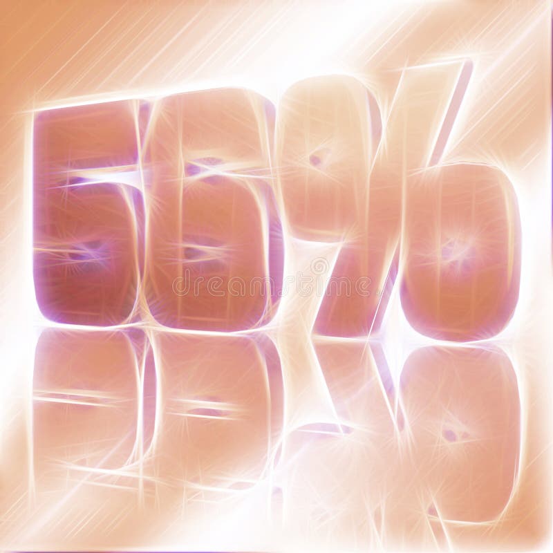 56 , 56 Percent As a 3D Illustration, 3D Rendering Stock Illustration ...