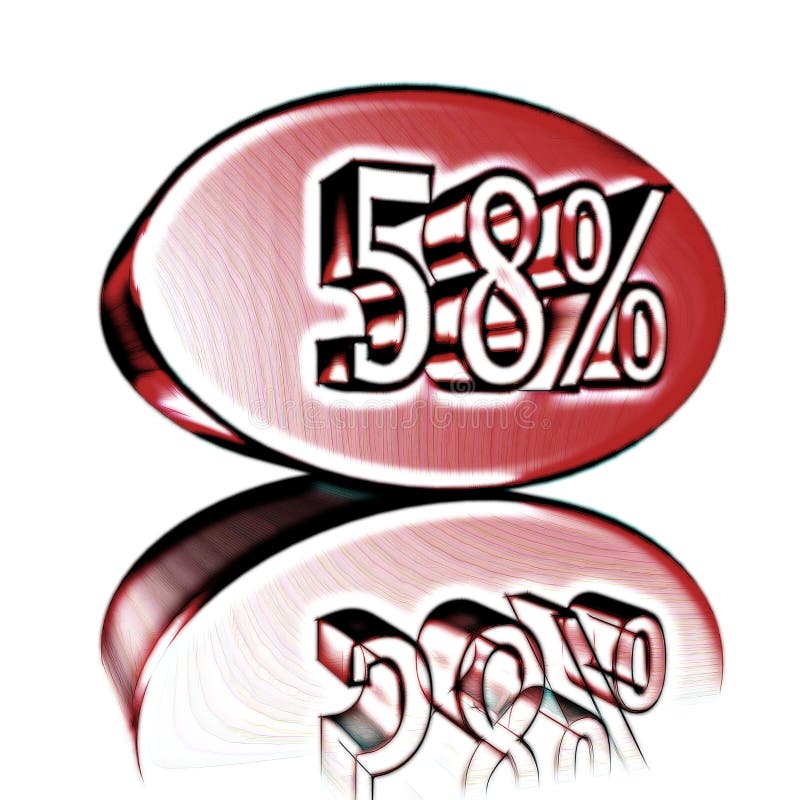 58 , 58 Percent As a 3D Illustration, 3D Rendering Stock Illustration ...