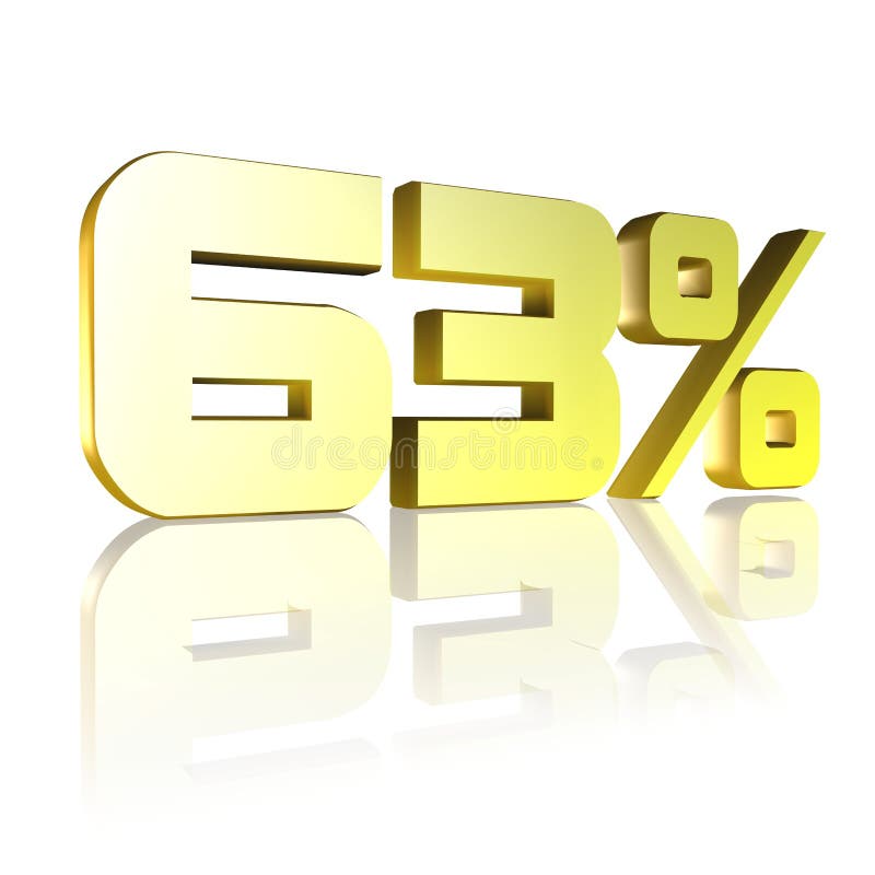 63 , 63 Percent As a 3D Illustration, 3D Rendering Stock Illustration ...