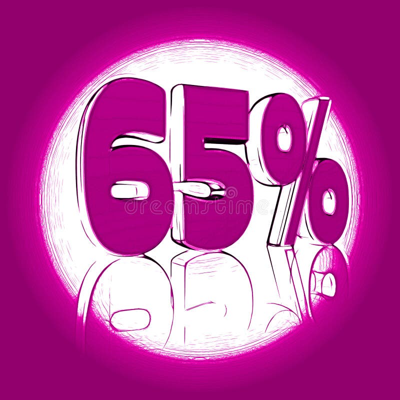65 , 65 Percent As a 3D Illustration, 3D Rendering Stock Illustration ...