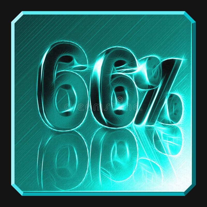 66 , 66 Percent As a 3D Illustration, 3D Rendering Stock Illustration ...