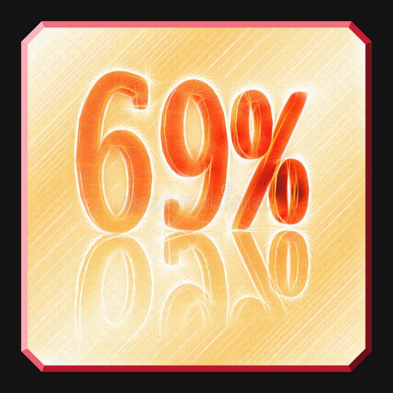69 , 69 Percent As a 3D Illustration, 3D Rendering Stock Illustration ...