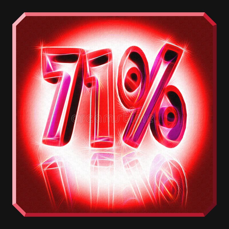 71 , 71 Percent As a 3D Illustration, 3D Rendering Stock Illustration ...