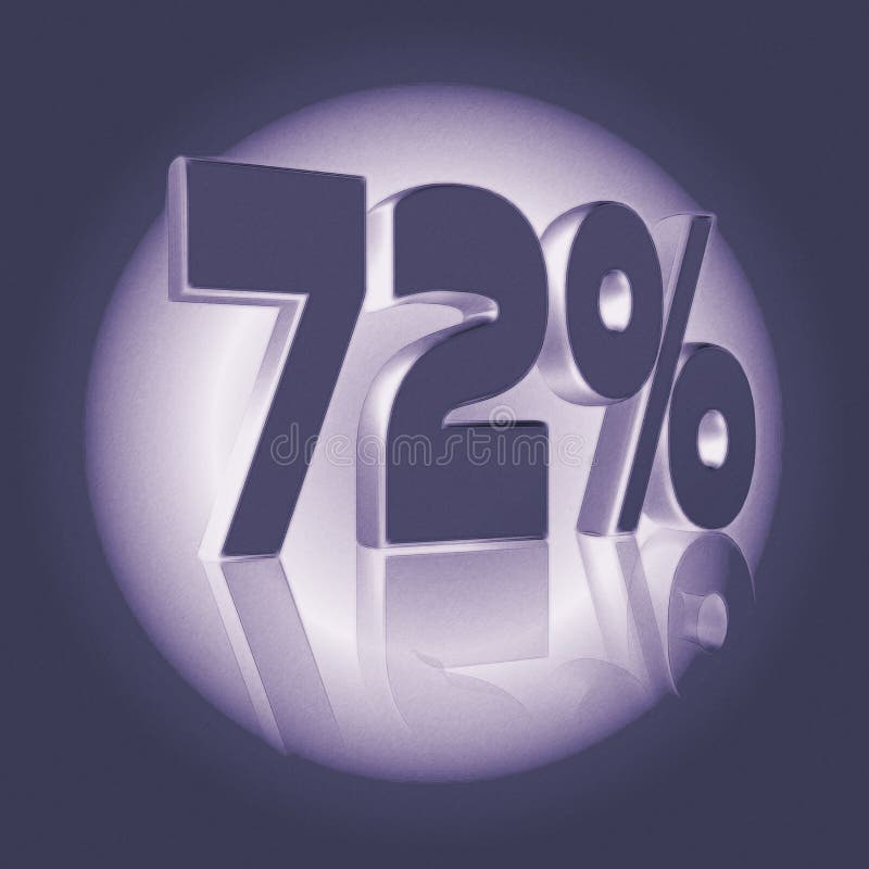 72 , 72 Percent As a 3D Illustration, 3D Rendering Stock Illustration ...