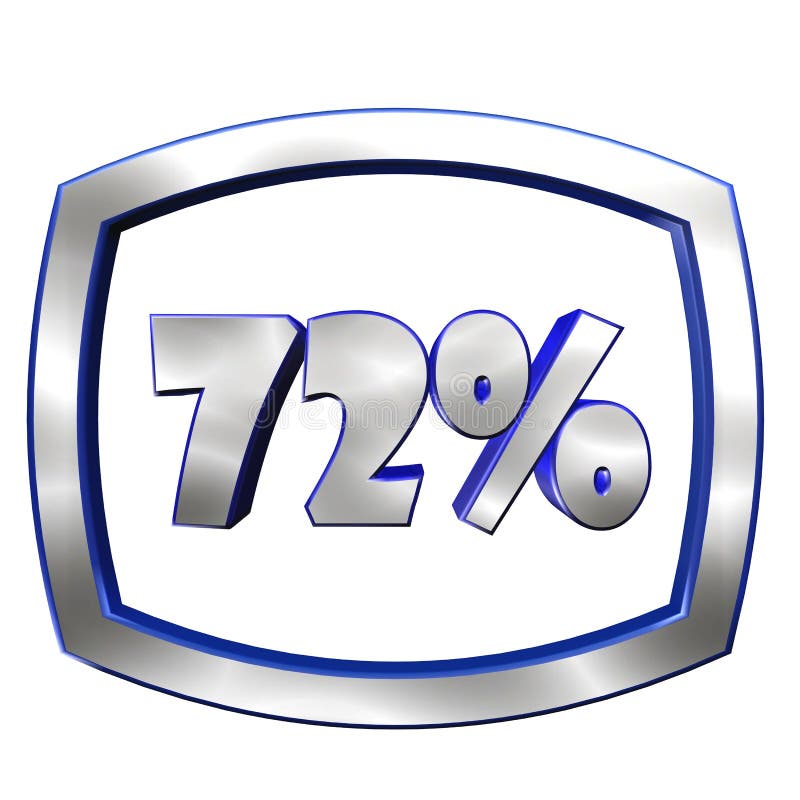 72 , 72 Percent As a 3D Illustration, 3D Rendering Stock Illustration ...