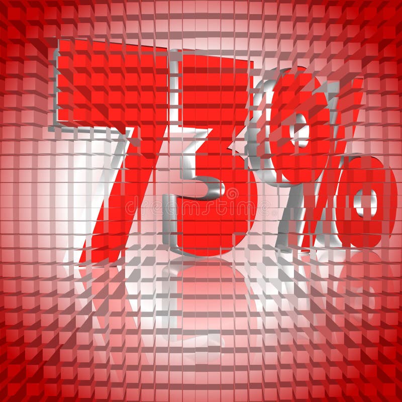 73 , 73 Percent As a 3D Illustration, 3D Rendering Stock Illustration ...