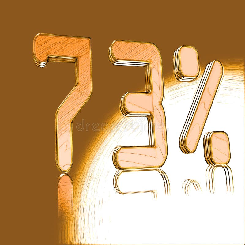 73 , 73 Percent As a 3D Illustration, 3D Rendering Stock Illustration ...