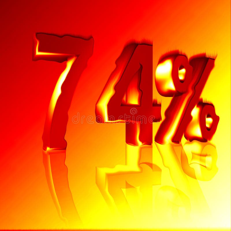 74 , 74 Percent As a 3D Illustration, 3D Rendering Stock Illustration ...