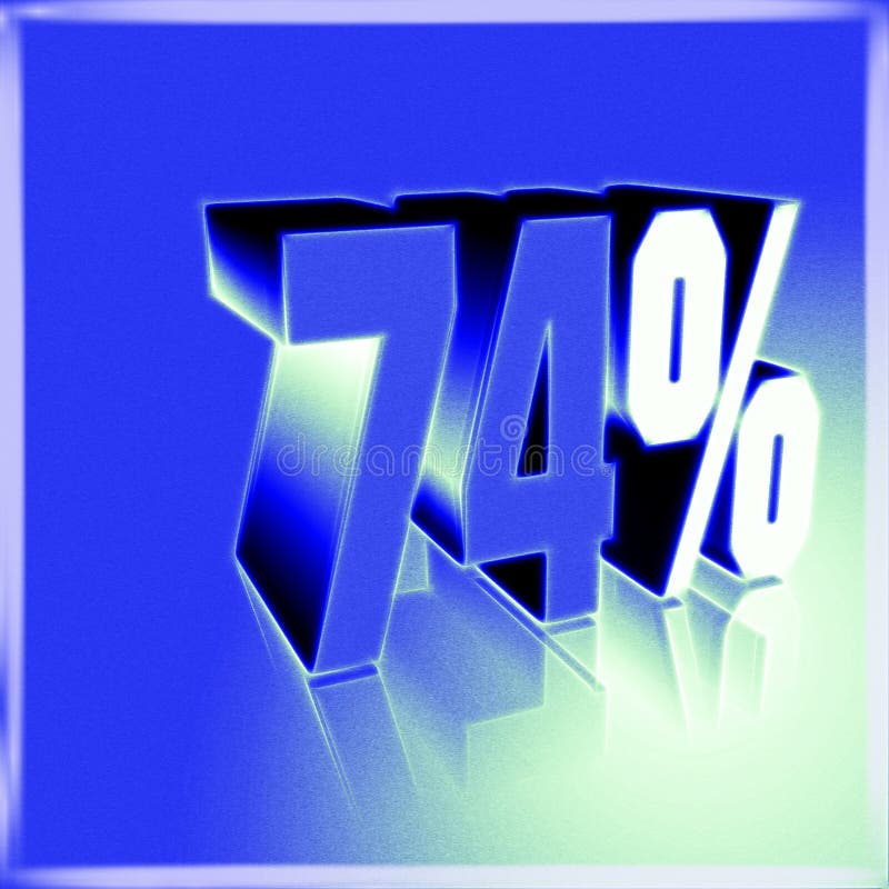 74 , 74 Percent As a 3D Illustration, 3D Rendering Stock Illustration ...
