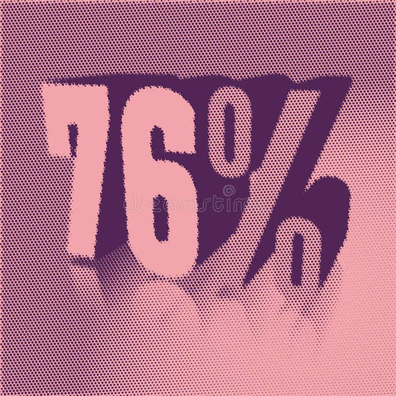 76 , 76 Percent As a 3D Illustration, 3D Rendering Stock Illustration ...