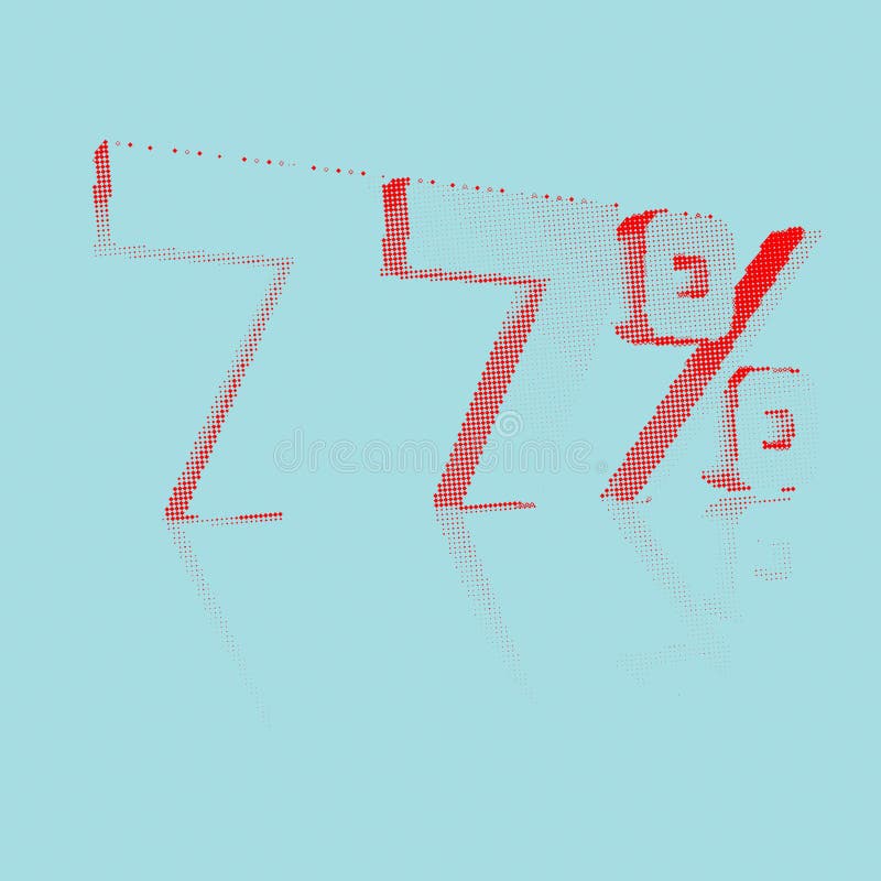 77 , 77 Percent As a 3D Illustration, 3D Rendering Stock Illustration ...