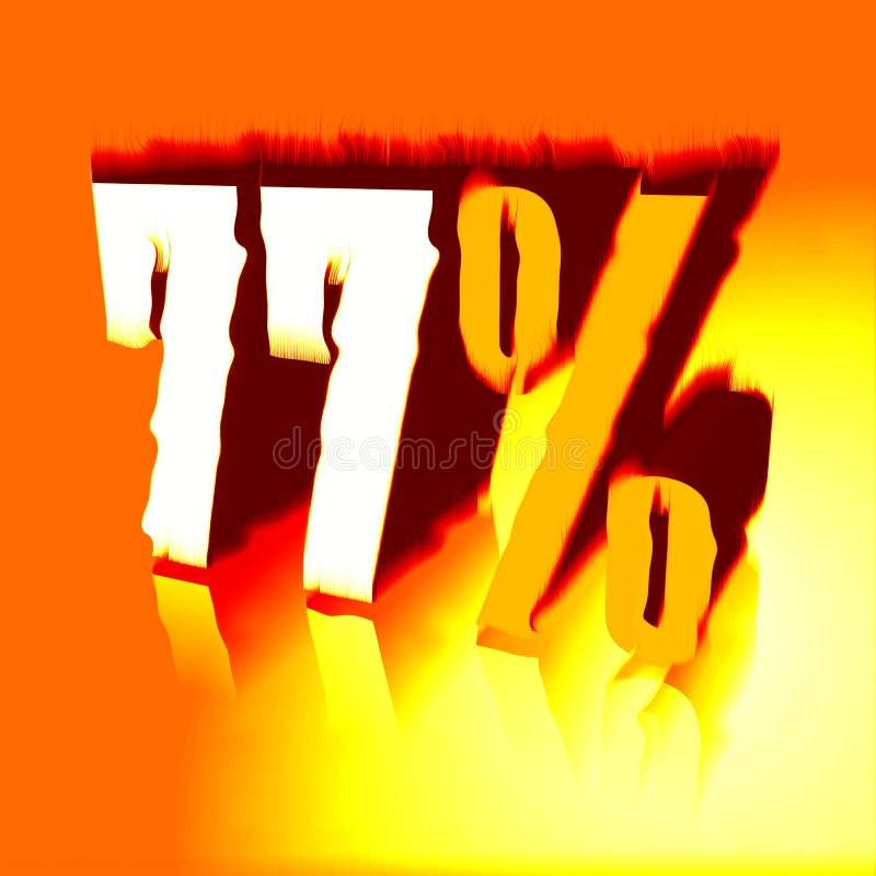 77 , 77 Percent As a 3D Illustration, 3D Rendering Stock Illustration ...