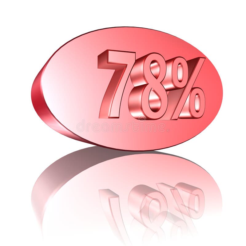 78 , 78 Percent As a 3D Illustration, 3D Rendering Stock Illustration ...