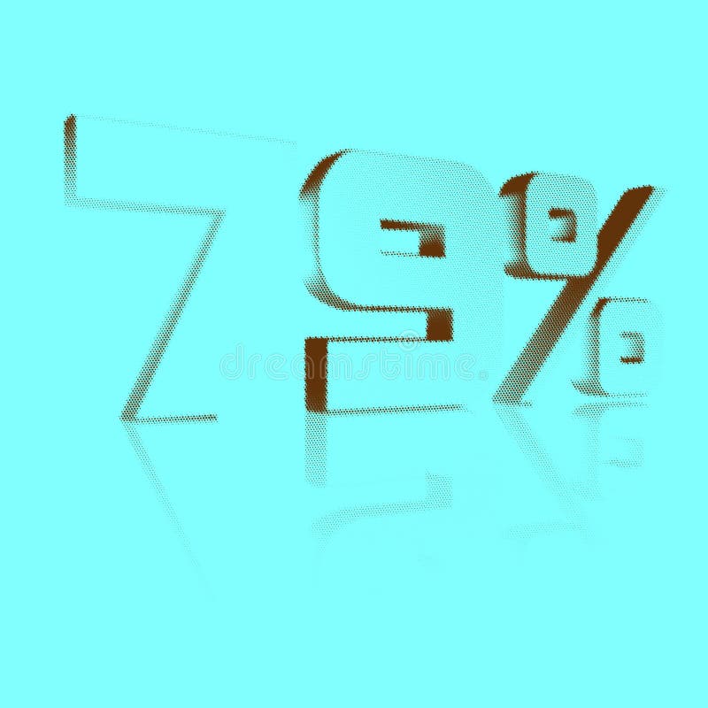 79 , 79 Percent As a 3D Illustration, 3D Rendering Stock Illustration ...
