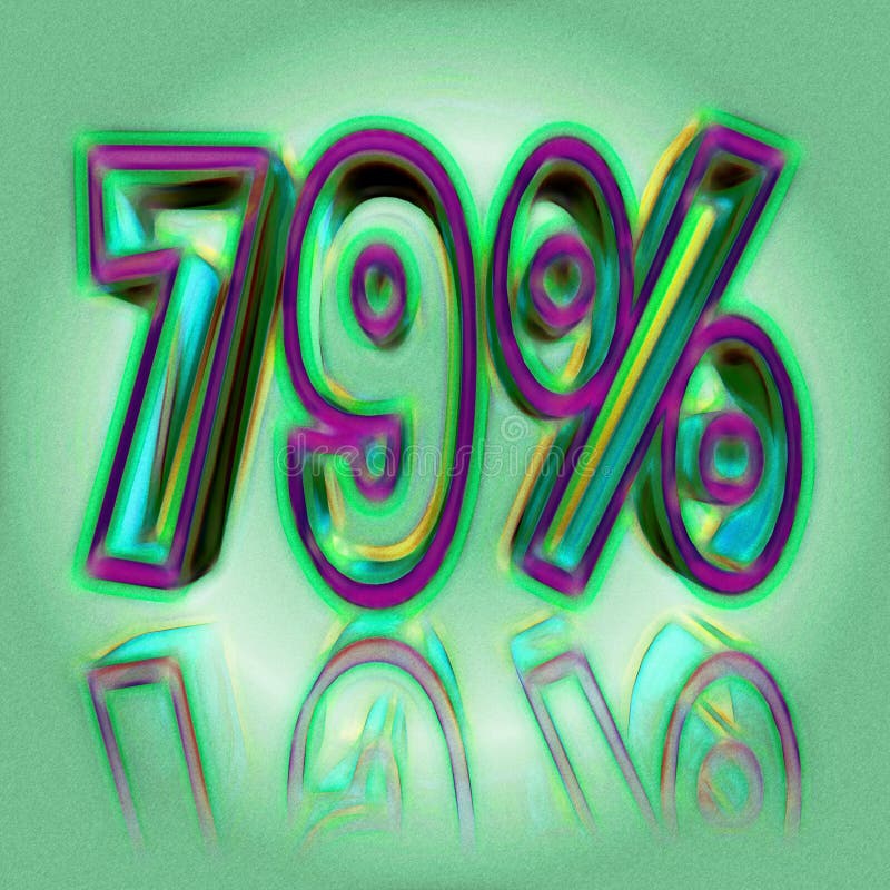 79 , 79 Percent As a 3D Illustration, 3D Rendering Stock Illustration ...