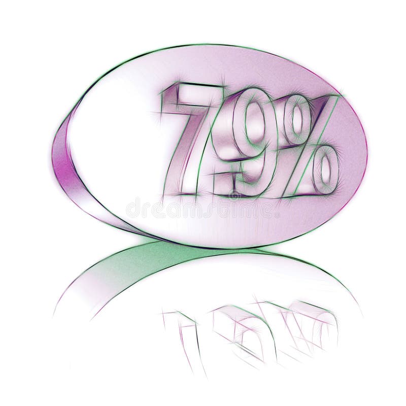 79 , 79 Percent As a 3D Illustration, 3D Rendering Stock Illustration ...