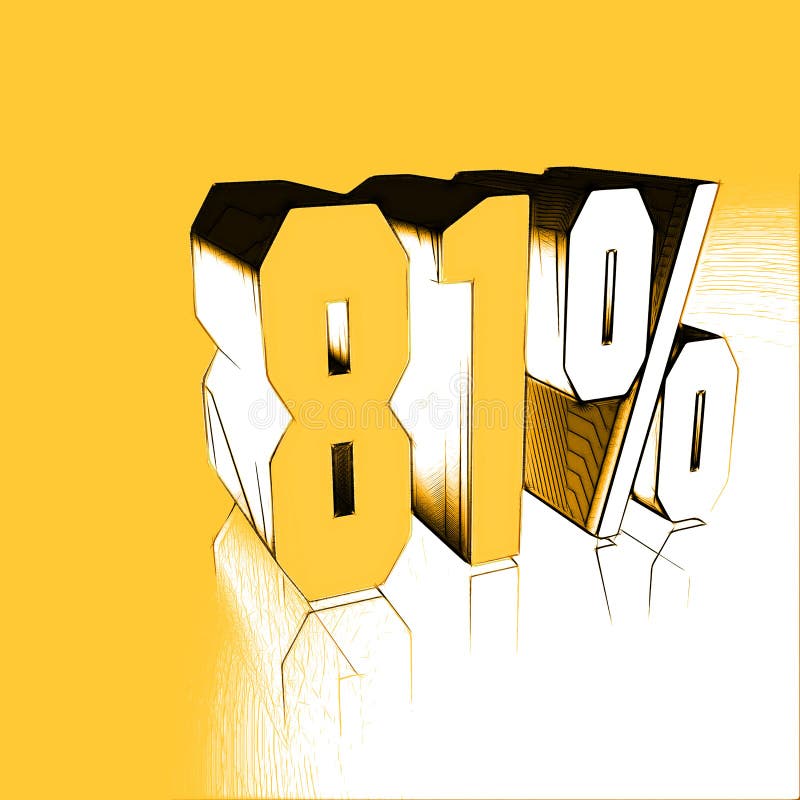 81 , 81 Percent As a 3D Illustration, 3D Rendering Stock Illustration ...