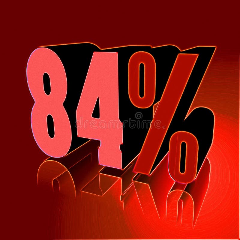 84 , 84 Percent As a 3D Illustration, 3D Rendering Stock Illustration ...