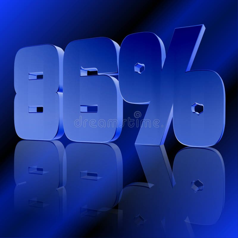 86 , 86 Percent As a 3D Illustration, 3D Rendering Stock Illustration ...