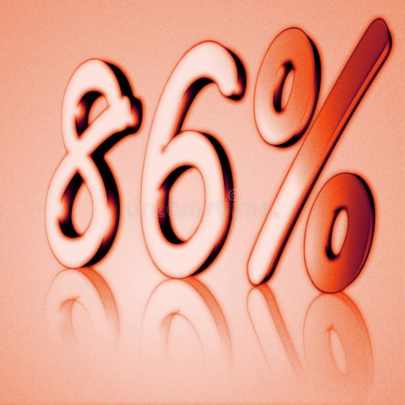 86 , 86 Percent As a 3D Illustration, 3D Rendering Stock Illustration ...