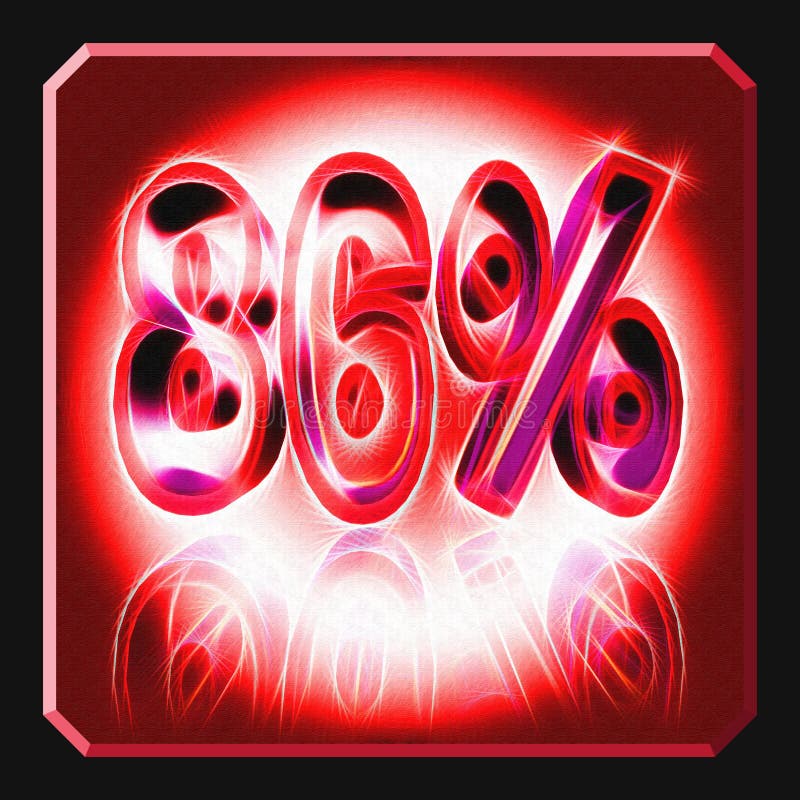 86 , 86 Percent As a 3D Illustration, 3D Rendering Stock Illustration ...