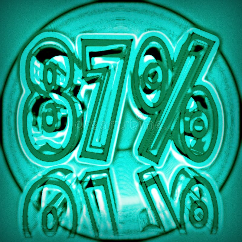 87 , 87 Percent As a 3D Illustration, 3D Rendering Stock Illustration ...