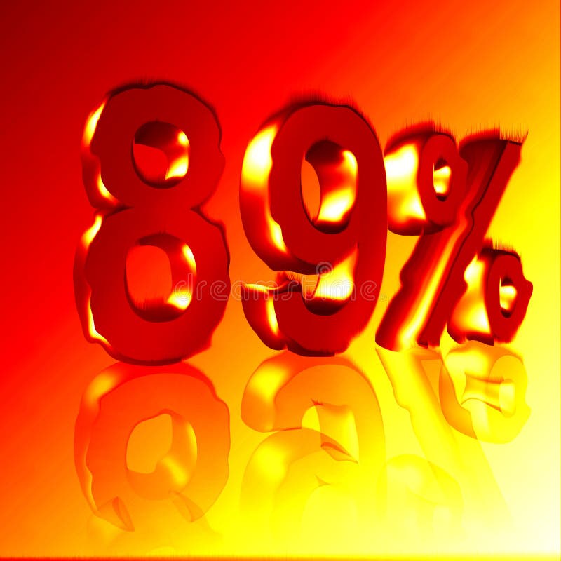 89 , 89 Percent As a 3D Illustration, 3D Rendering Stock Illustration ...